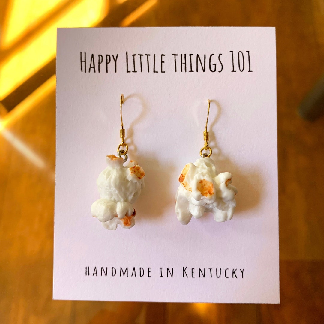 Popcorn Drop Earrings/buttery Popcorn Earrings/faux Popcorn Jewelry ...