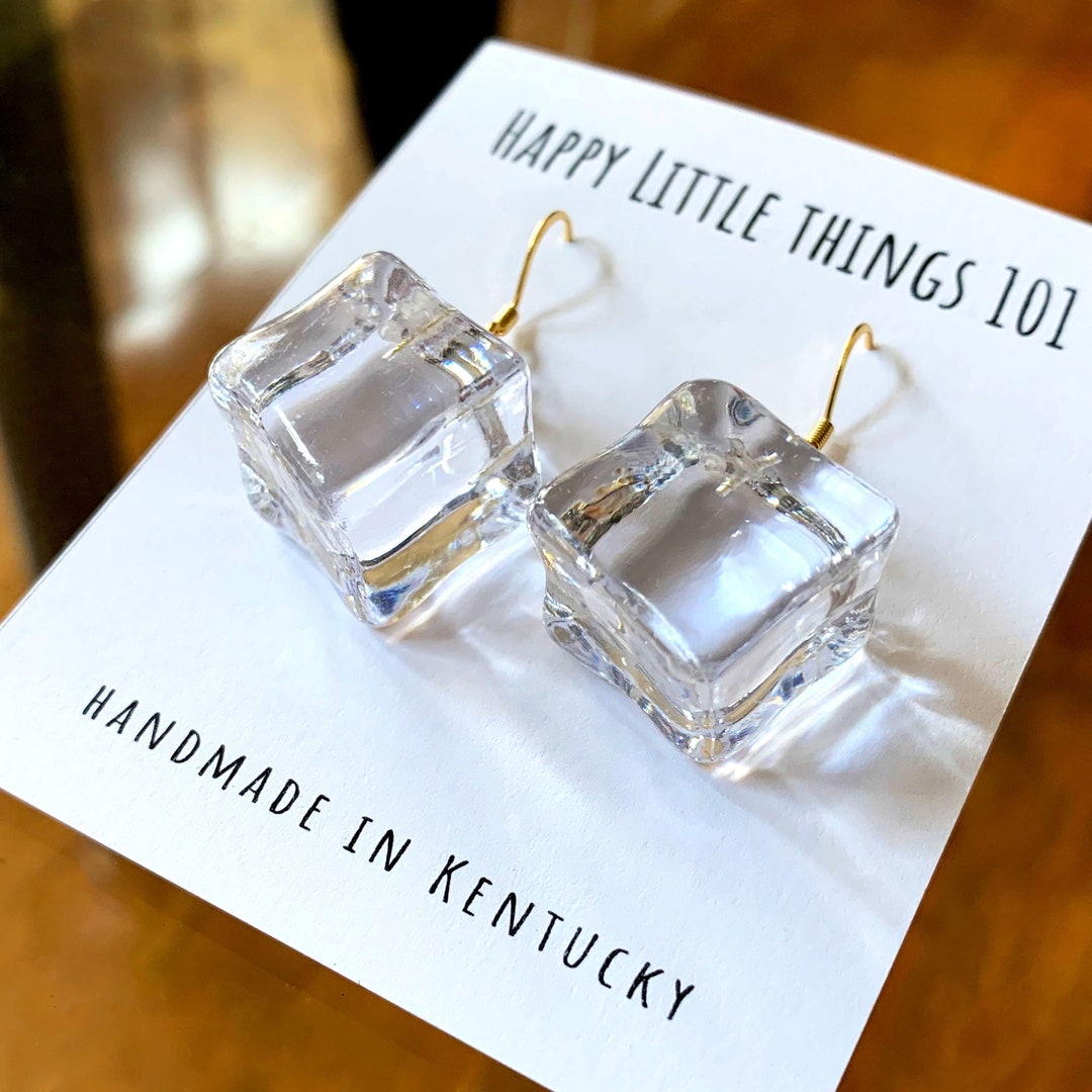 Ice Cube Drop Earrings, Cristal Ice Earrings, Faux Ice Cube Earrings ...