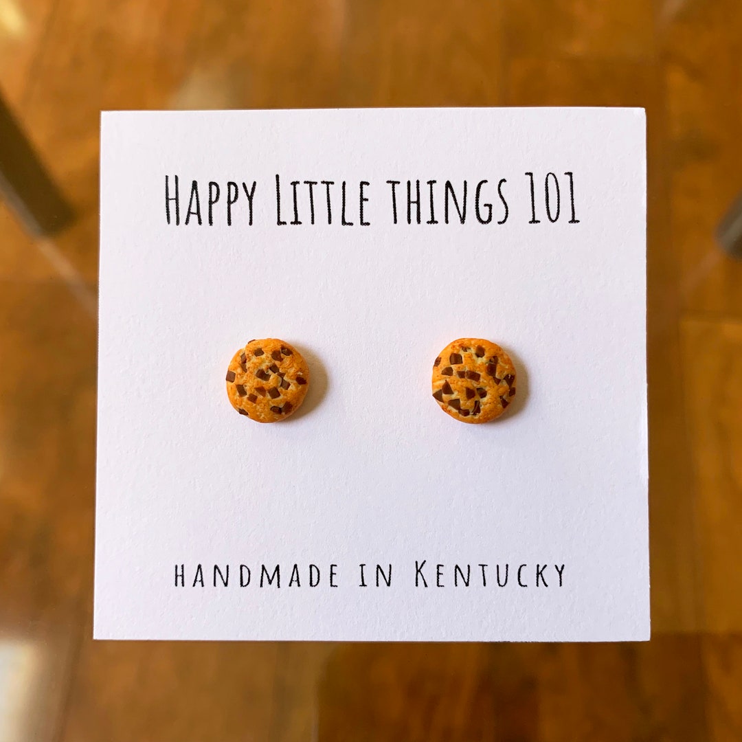 Chocolate Chip Cookie Earrings/miniature Cookie Studs/food Earrings ...