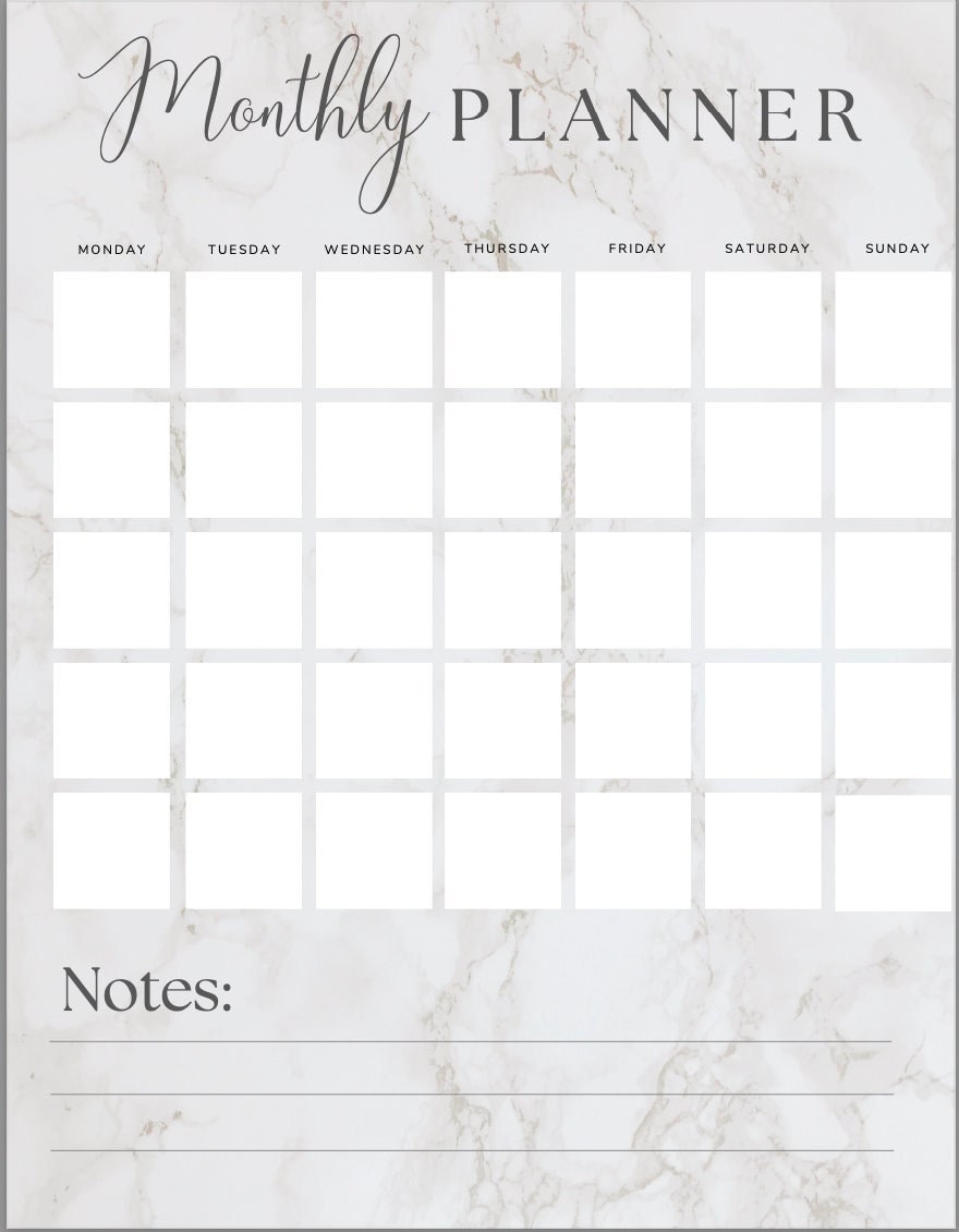 Printable Weekly & Monthly Planner - Etsy