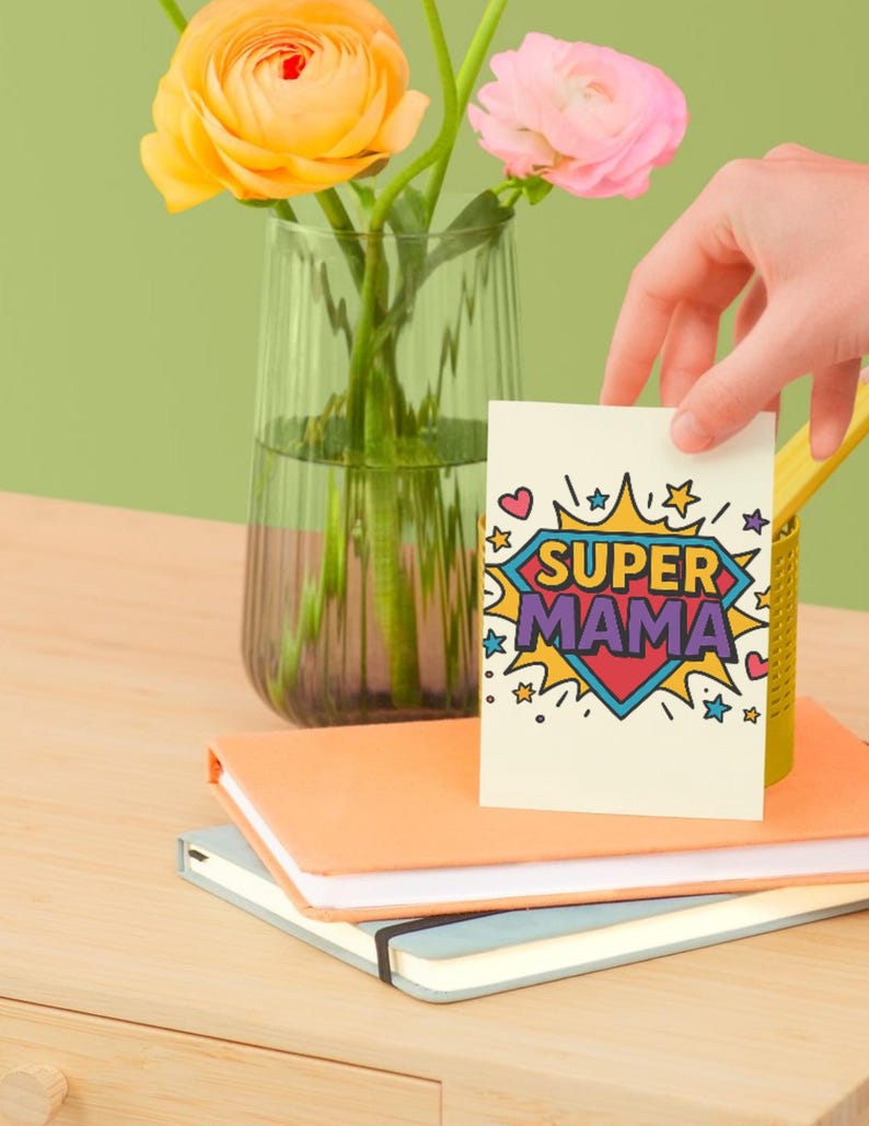 Super Mama Comic Art Print: Mother's Day Superhero Gift (digital ...