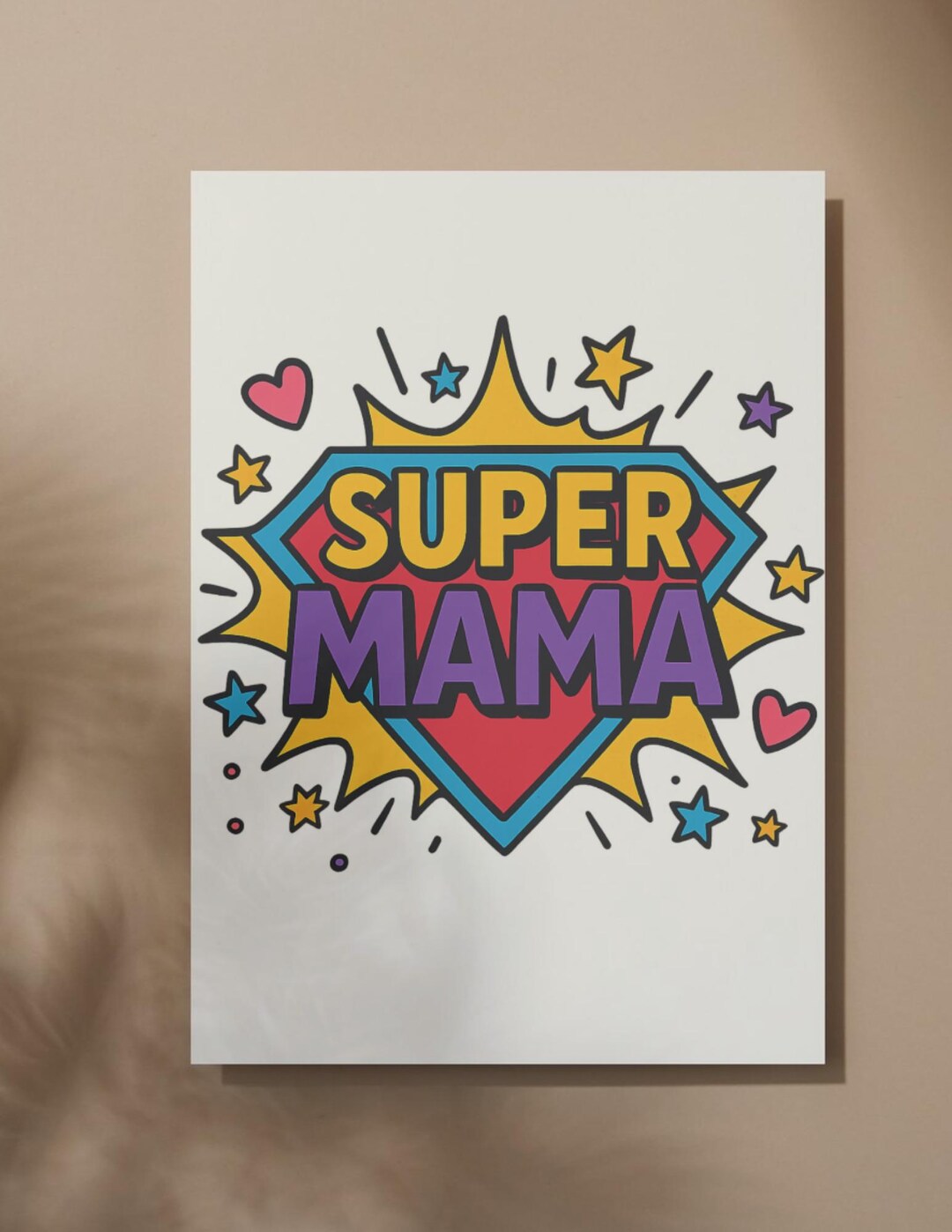 Super Mama Comic Art Print: Mother's Day Superhero Gift (digital ...