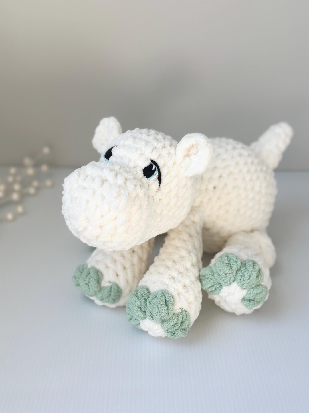 Handmade Crochet Hippo Plushie - Soft & Huggable Baby Gift, Nursery ...