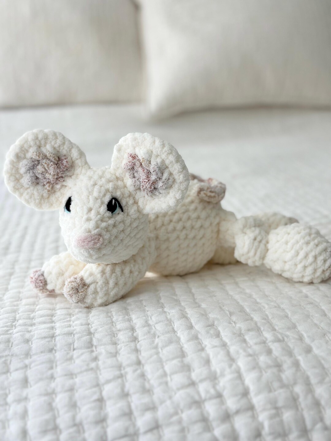 Handmade Crochet Mouse Plushie: Soft Polyester Stuffed Animal - Etsy