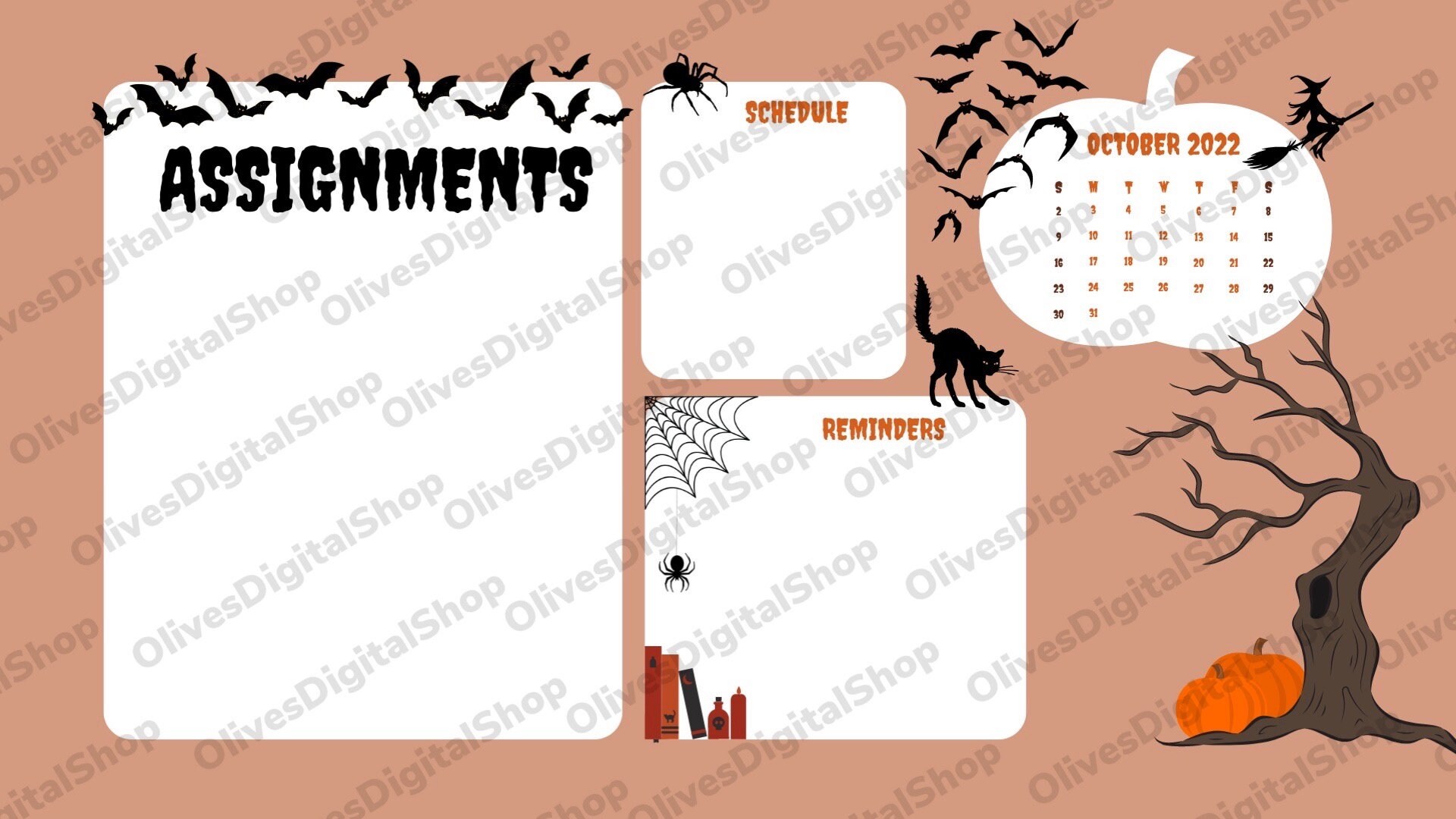 October 2022 Halloween Desktop Organizer - Etsy