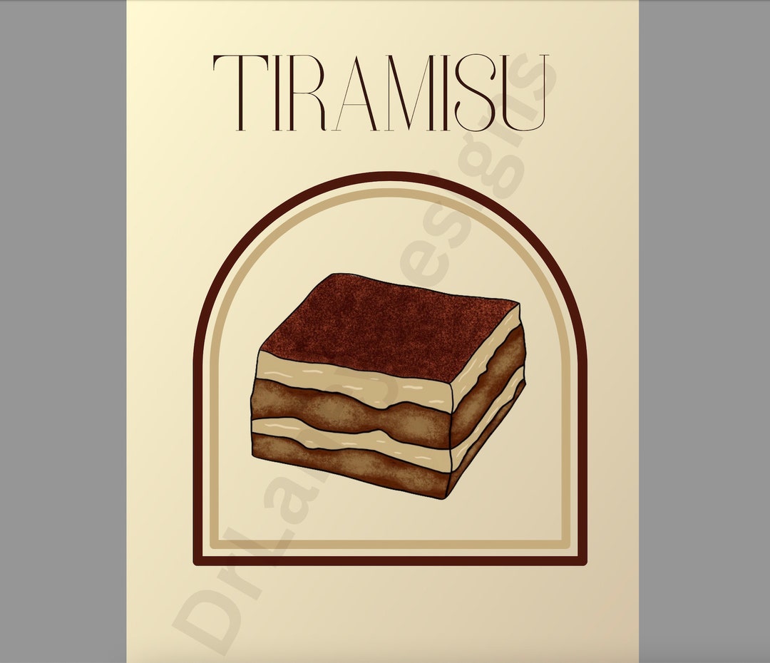 Tiramisu Digital Print, Printable Wall Art, Bakery Art, Pantry Art ...