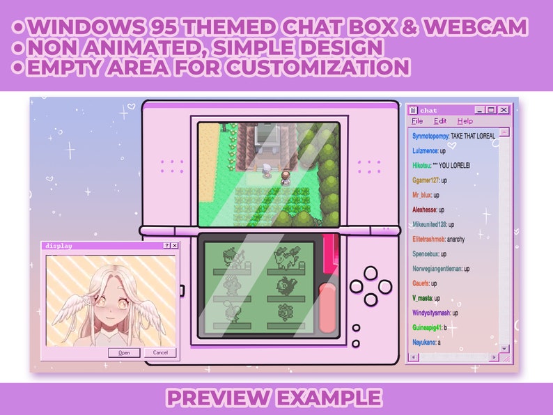 Cute Pastel Pink Twitch Overlay for DS Games - Etsy