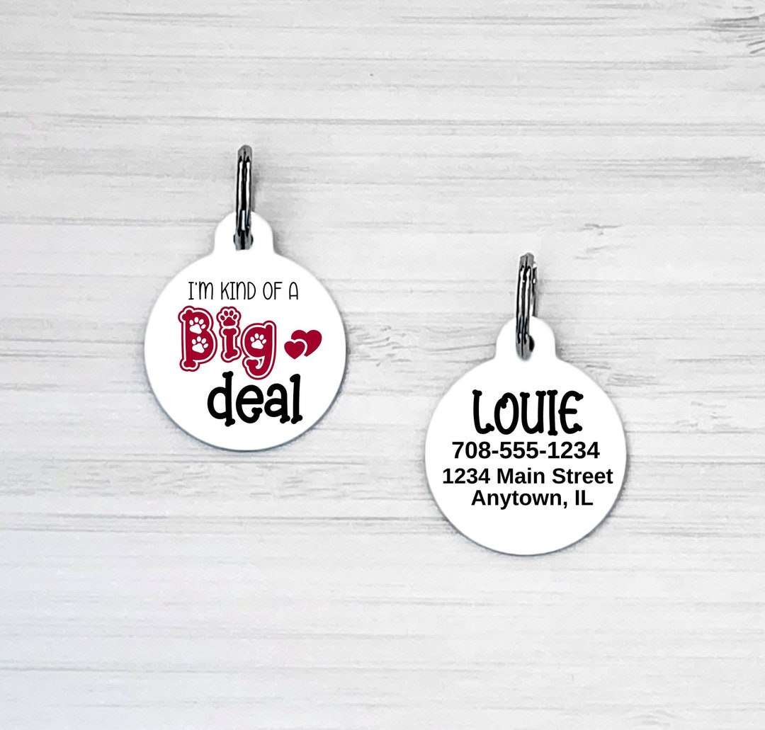 Personalized Custom Dog Tag Funny Dog Tag I'm Kind of a Big Deal Pet ID ...