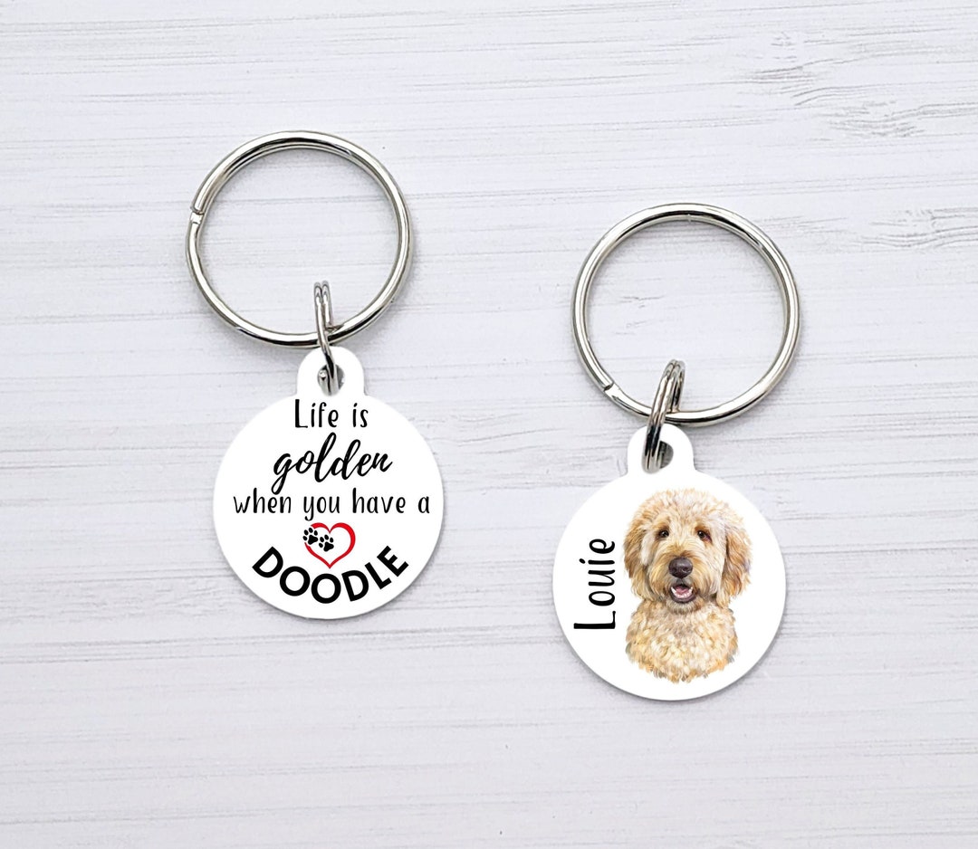 Life is Golden When You Have a Doodle, Dog Keychain, Doodle Keychain ...