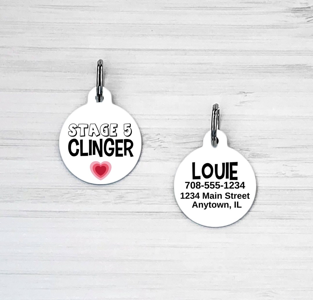 Personalized Custom Dog Tag Funny Dog Tag Stage Five Clinger Pet ID Tag for Dogs and Cats Double ...