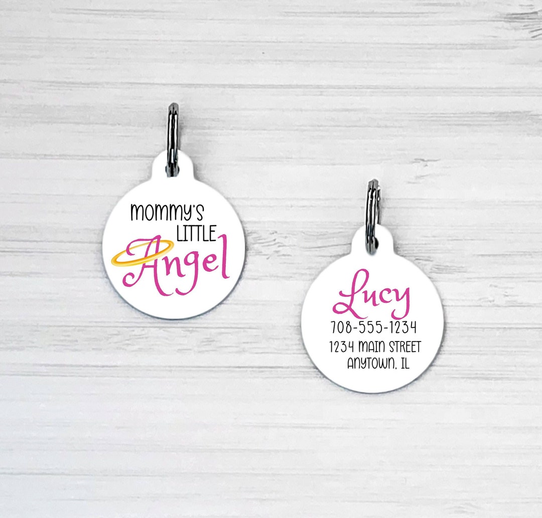 Personalized Custom Dog Tag Dog Tag for Girl Dog Mommys Little Angel ...