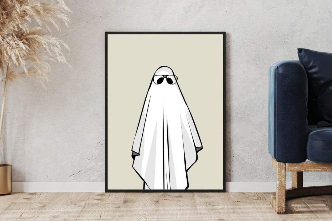 Ghost With Glasses Print | Halloween Decor | Digital Art Print | Spooky ...