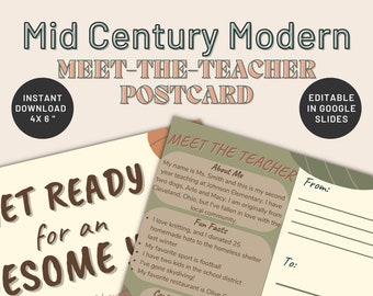 Editable Meet the Teacher Postcard | Neutrals | Boho | First Day of ...
