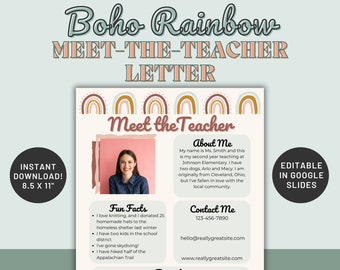 Meet the Teacher Postcard Editable Retro Floral First Day of School ...