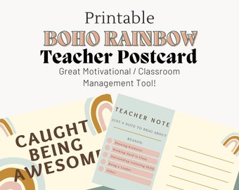 Printable Teacher Mail Boho Rainbow, Back to School, Teacher Printable ...