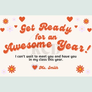 Meet the Teacher Postcard Editable Retro Floral First Day of School ...