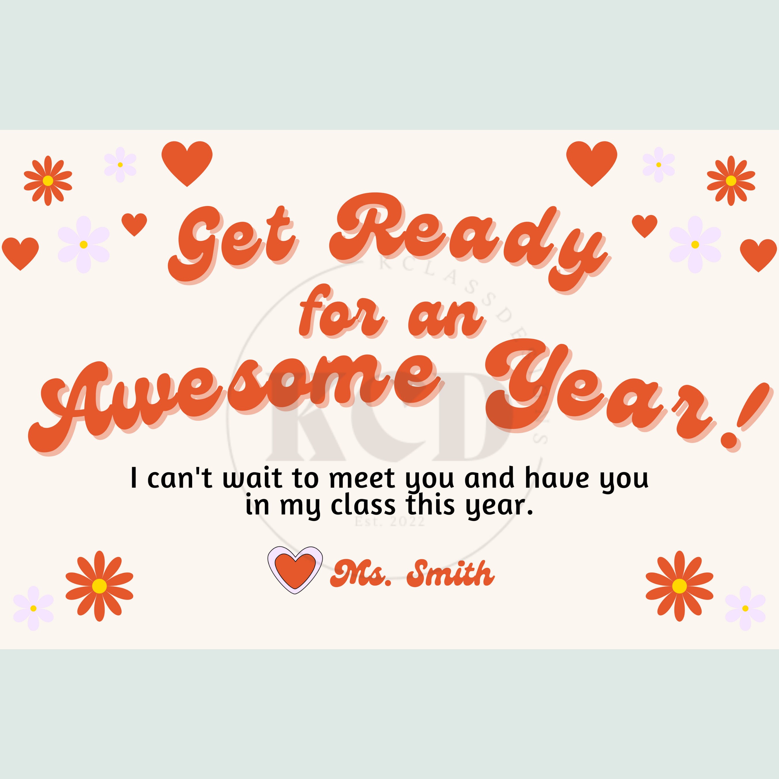 Meet the Teacher Postcard | Editable | Retro | Floral | First Day of ...