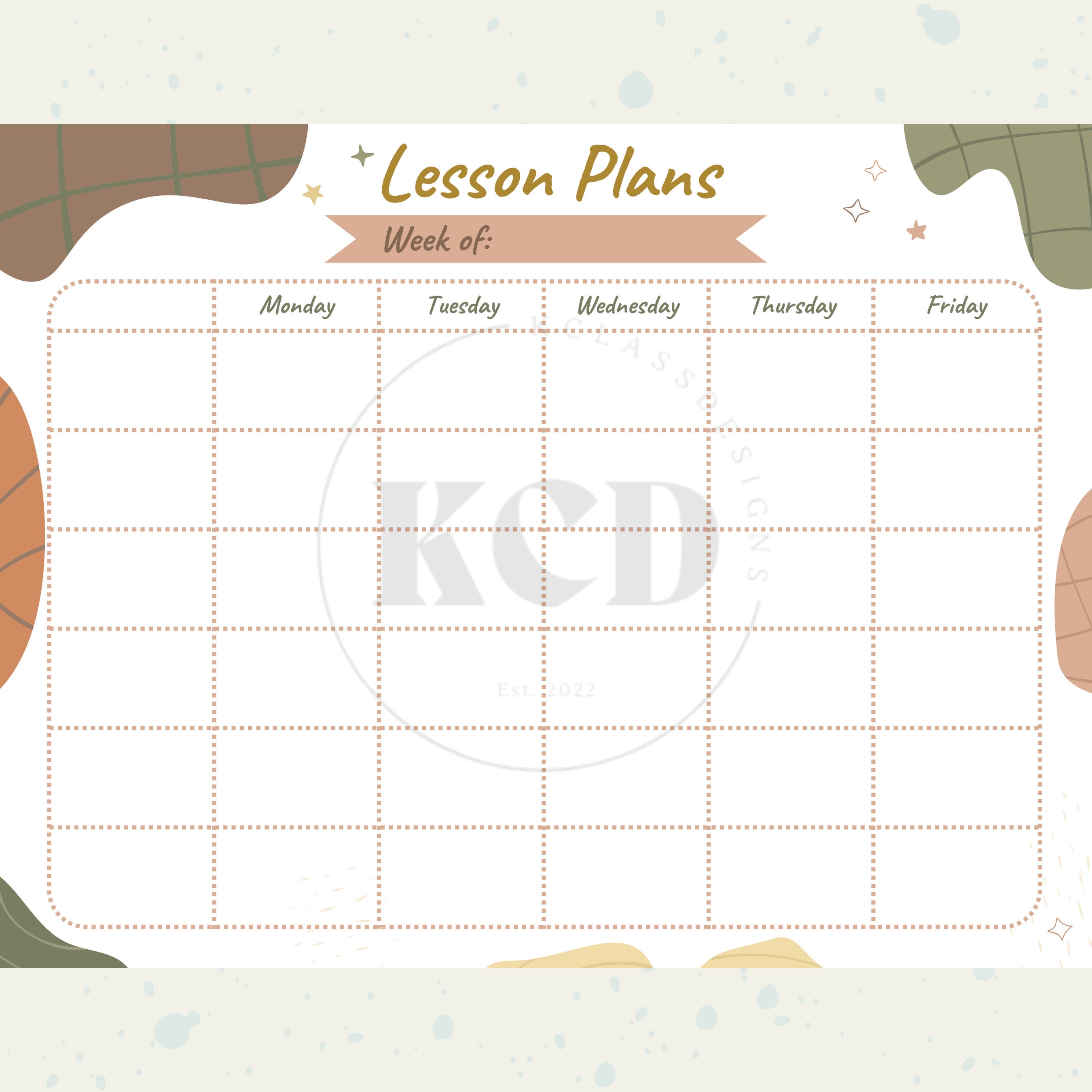 Editable Weekly Lesson Plan Bundle | Midcentury Modern | Boho ...