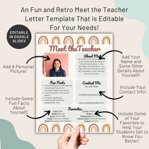 Meet the Teacher Letter | Editable | Rainbow | Boho | First Day of ...