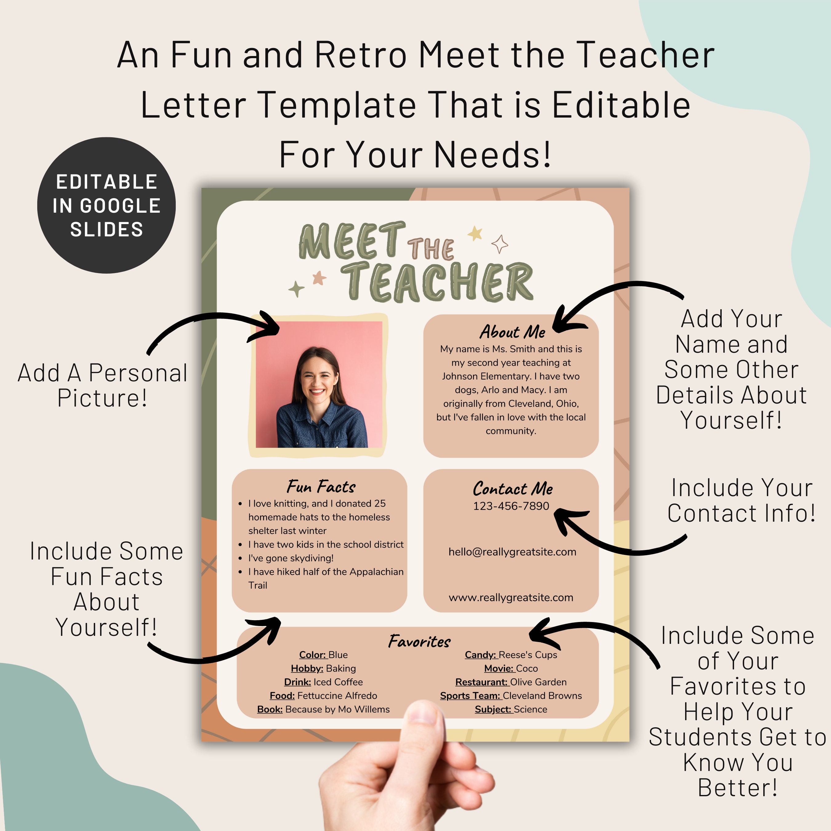 Editable Meet the Teacher Letter | Template | Midcentury Modern | Boho ...