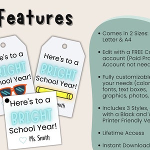 Back to School Gift Tag | Teacher Gift Tag | Student Gift | Candy Bag ...