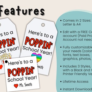 Back to School Gift Idea | Teacher Gift Tag | Student Gift | Candy Bag ...