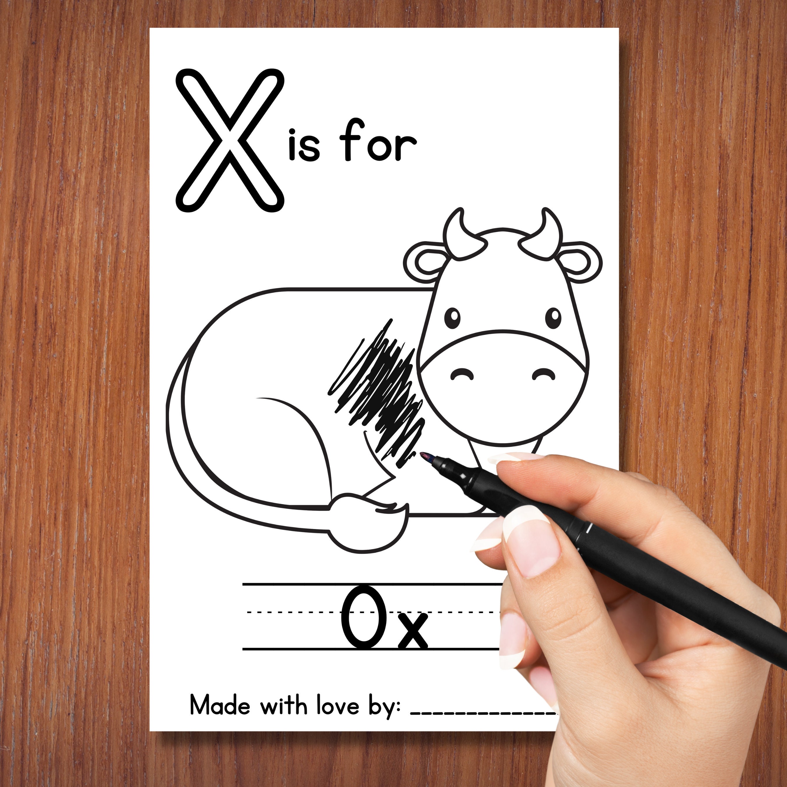 Safari Themed Alphabet Coloring Book for Baby Shower Abcs - Etsy