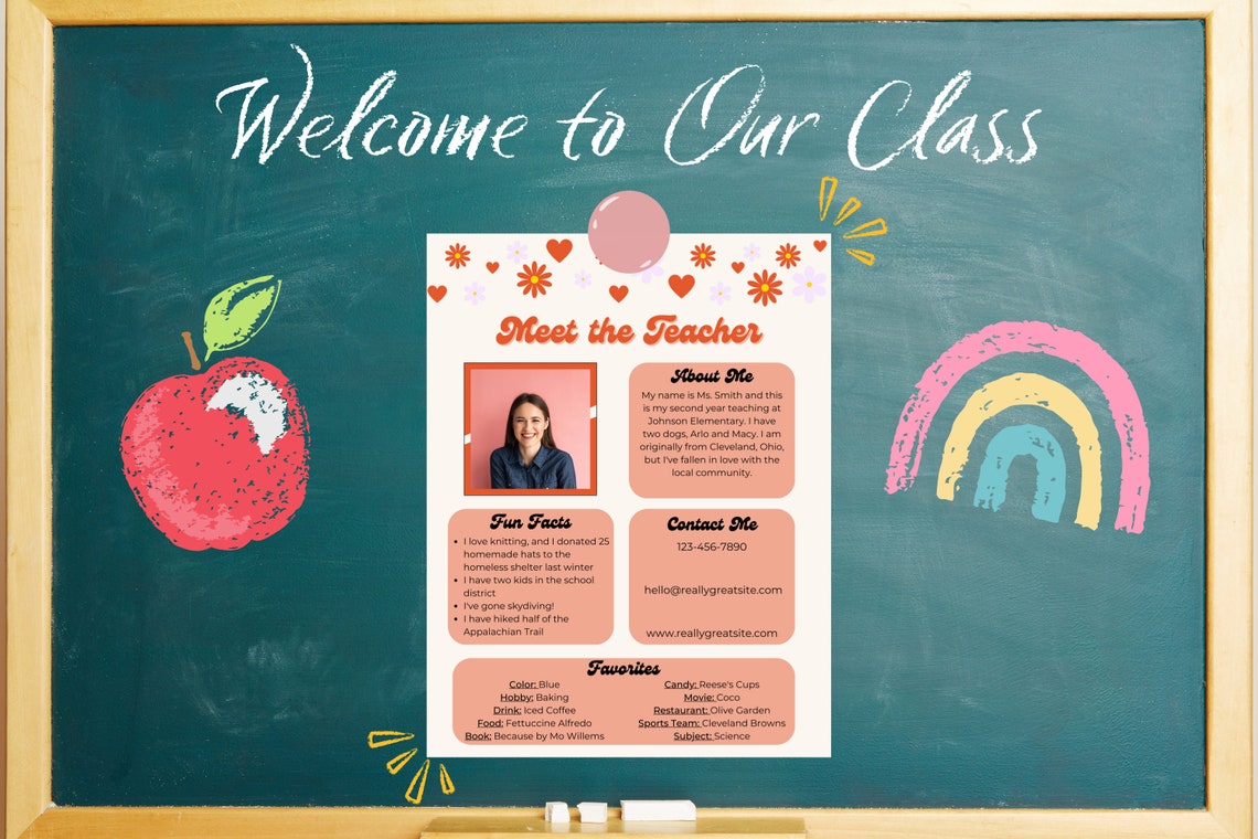 Meet the Teacher Letter Editable Retro Floral Boho First Day of School ...