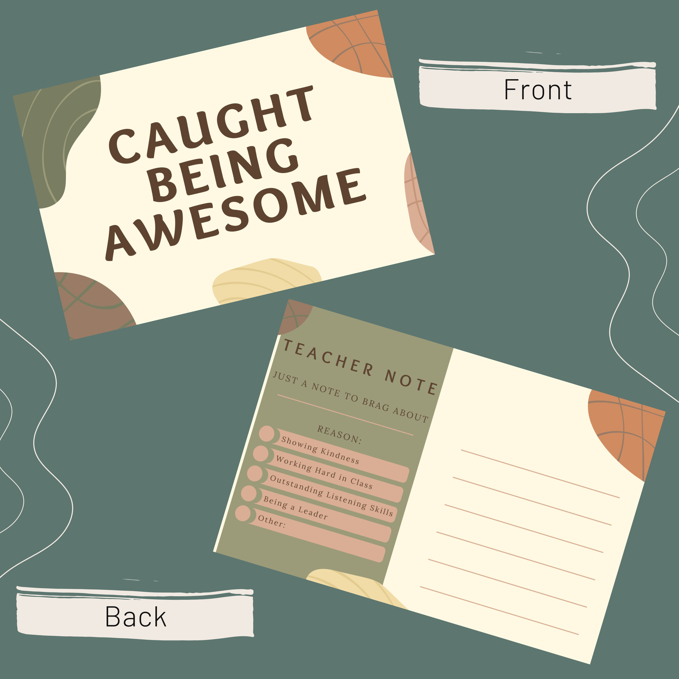 Mid Century/ Modern Teacher Mail, Postcard, Printable, Boho Teacher ...