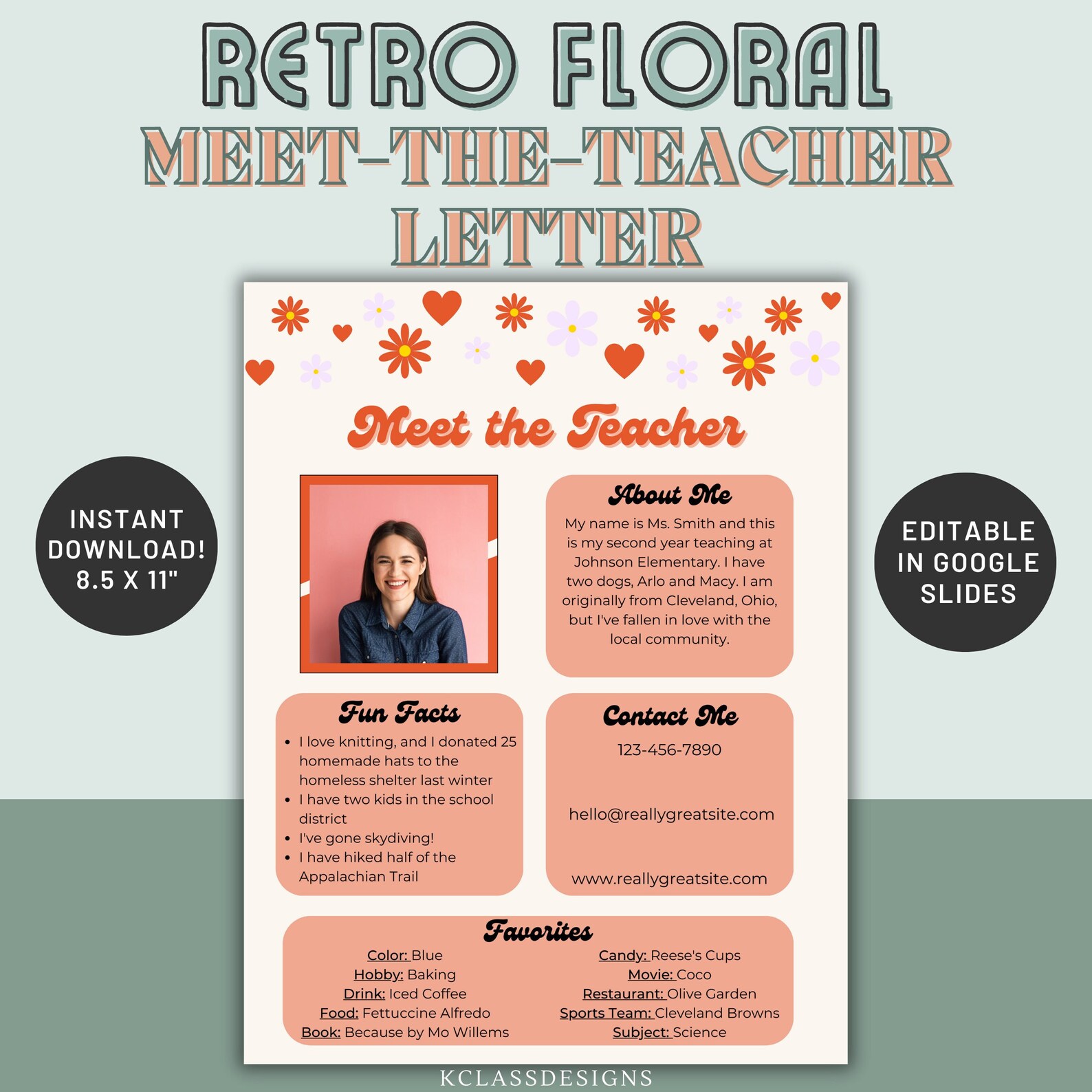 Meet the Teacher Letter Editable Retro Floral Boho First Day of School ...