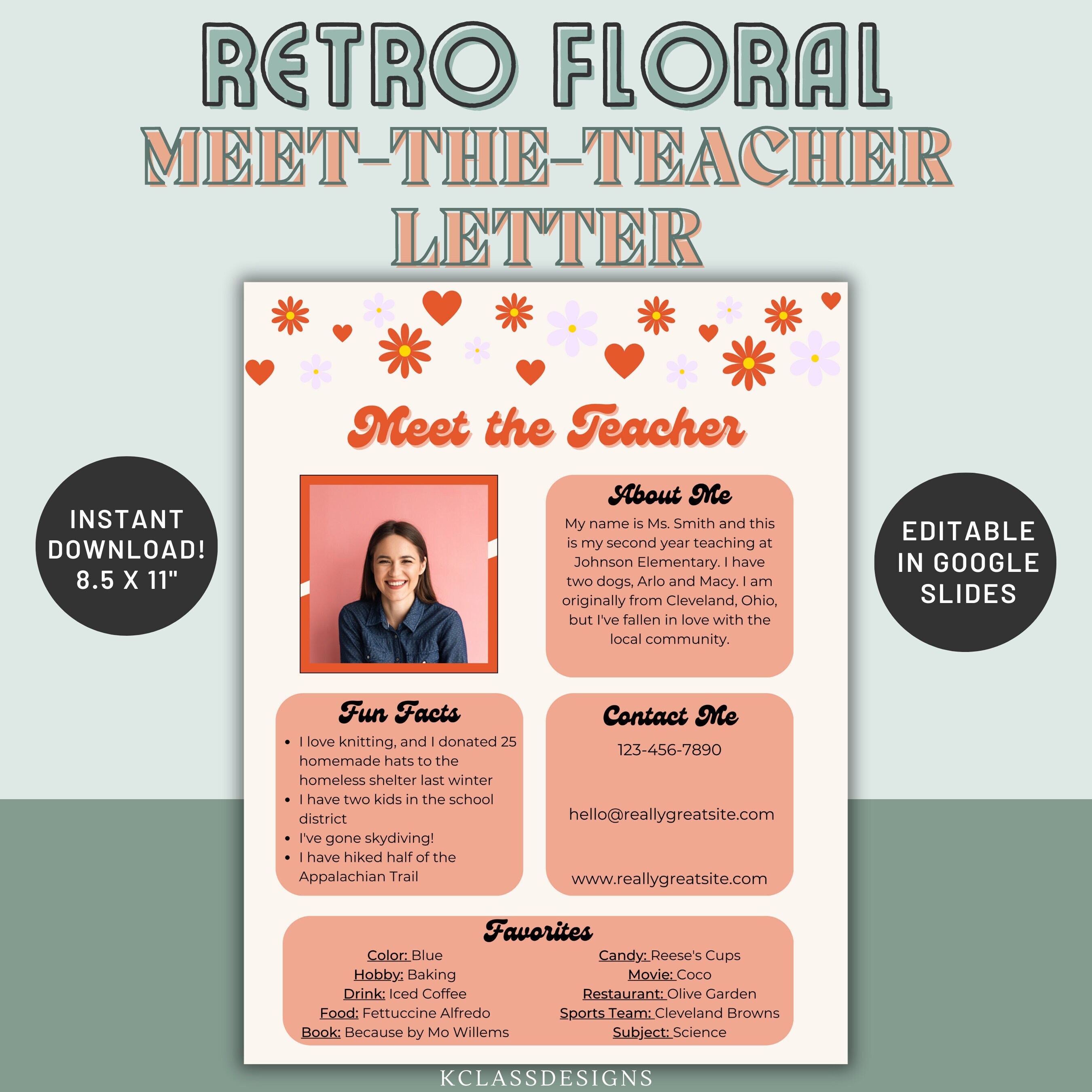 Meet the Teacher Letter Editable Retro Floral Boho First Day of School ...