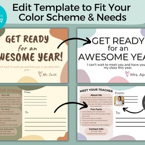 Editable Meet the Teacher Postcard | Neutrals | Boho | First Day of ...