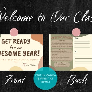 Editable Meet the Teacher Postcard | Neutrals | Boho | First Day of ...