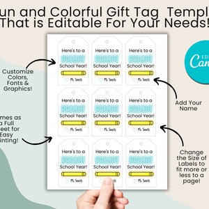 Back to School Gift Tag | Teacher Gift Tag | Student Gift | Candy Bag ...