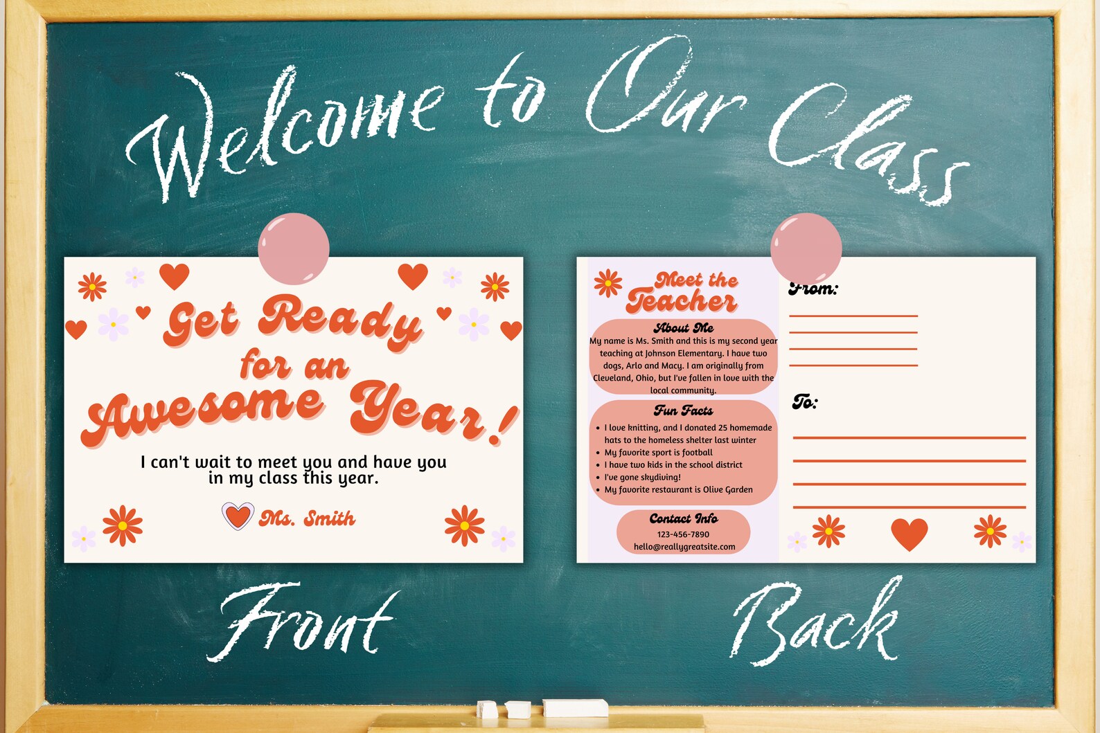 Meet the Teacher Postcard | Editable | Retro | Floral | First Day of ...
