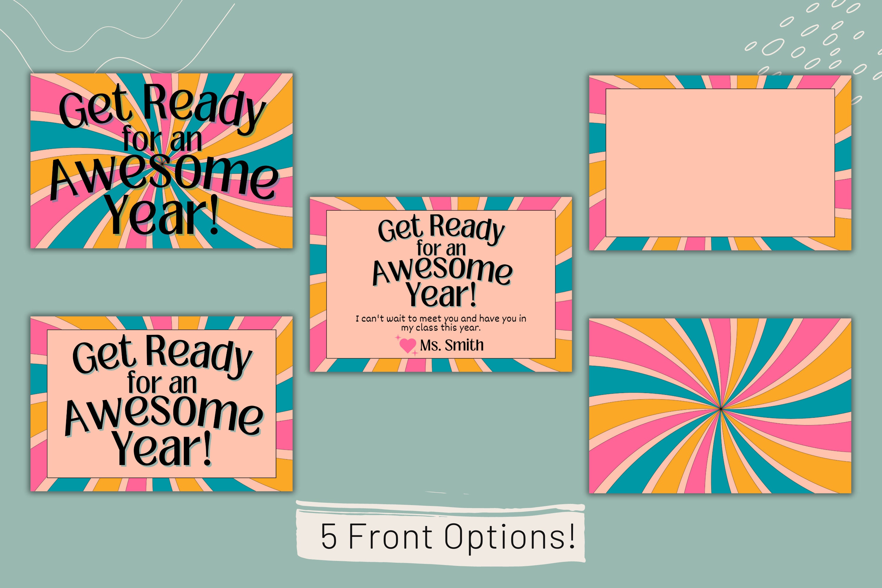 Meet the Teacher Postcard | Editable | Retro | Pink | Blue | First Day ...