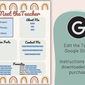Meet the Teacher Letter | Editable | Rainbow | Boho | First Day of ...