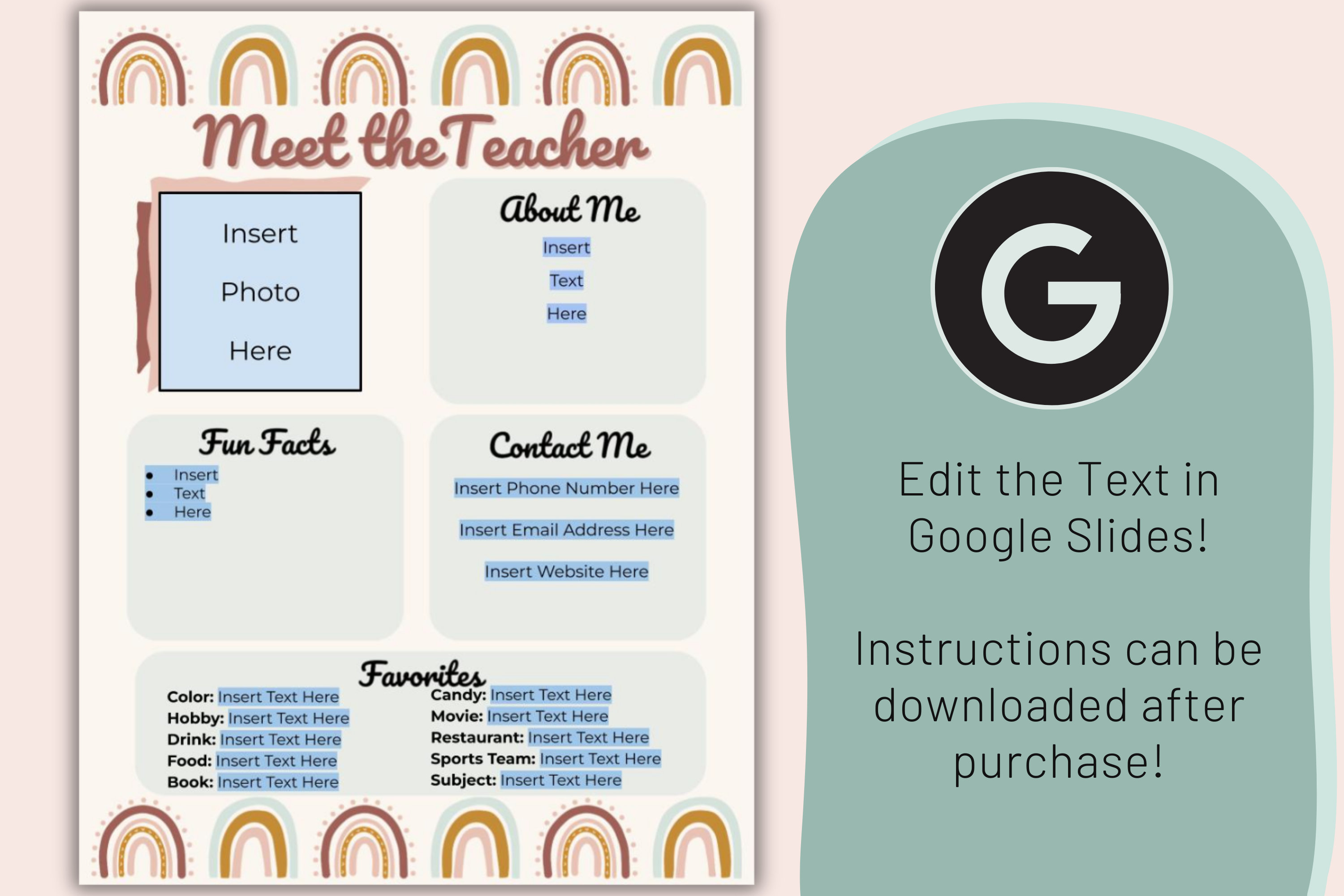 Meet the Teacher Letter | Editable | Rainbow | Boho | First Day of ...