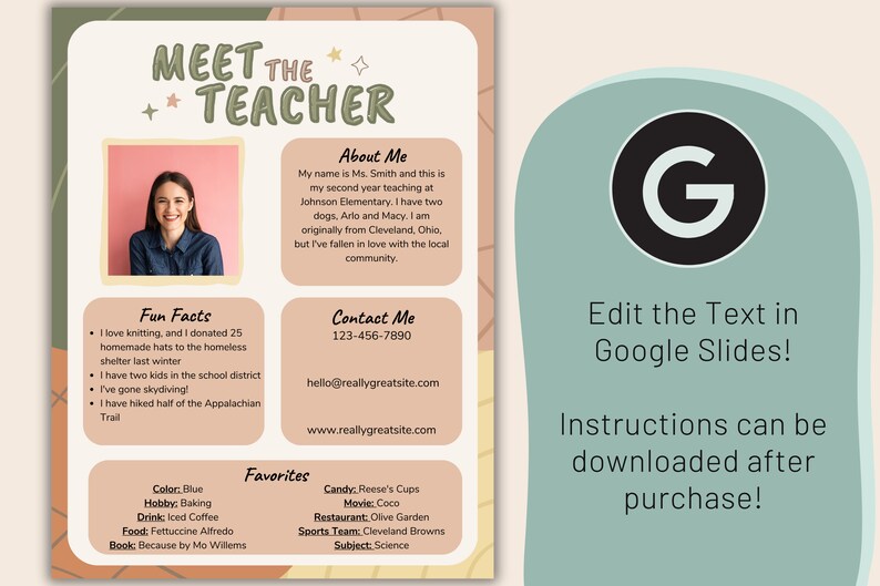 Editable Meet the Teacher Letter Template Midcentury Modern Boho First ...
