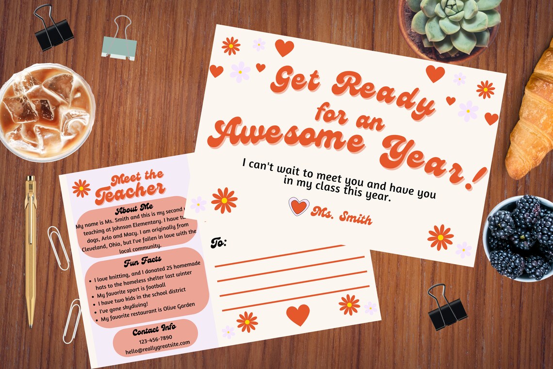 Meet the Teacher Postcard | Editable | Retro | Floral | First Day of ...