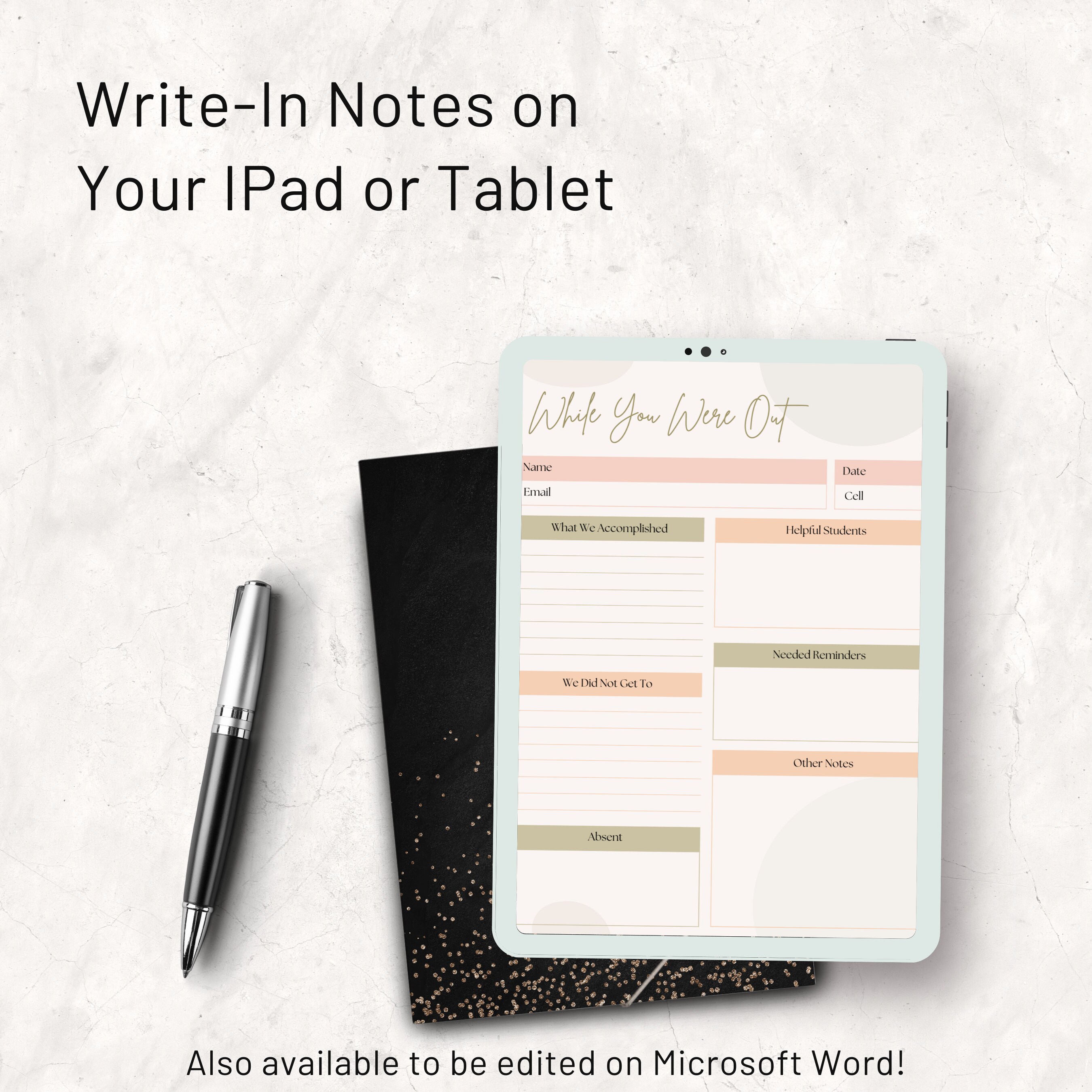 Substitute Teacher Note | Boho | Printable | Substitute Report | Sub ...