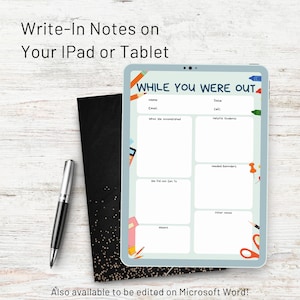 Substitute Teacher Note | Cute Classic Classroom | Printable ...