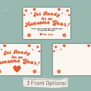 Meet the Teacher Postcard Editable Retro Floral First Day of School ...