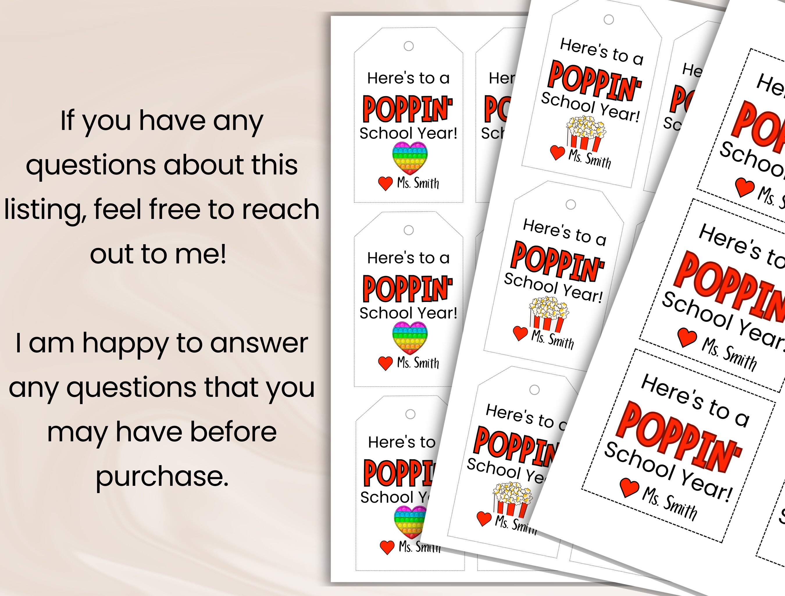 Back to School Gift Idea Teacher Gift Tag Student Gift - Etsy