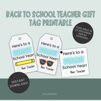 Back to School Gift Tag Teacher Gift Tag Student Gift Candy Bag ...