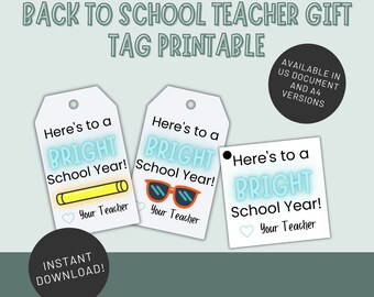 Back to School Gift Tag Teacher Gift Tag Student Gift Candy Bag ...