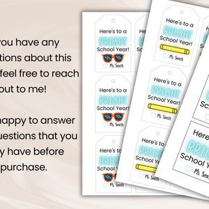 Back to School Gift Tag | Teacher Gift Tag | Student Gift | Candy Bag ...