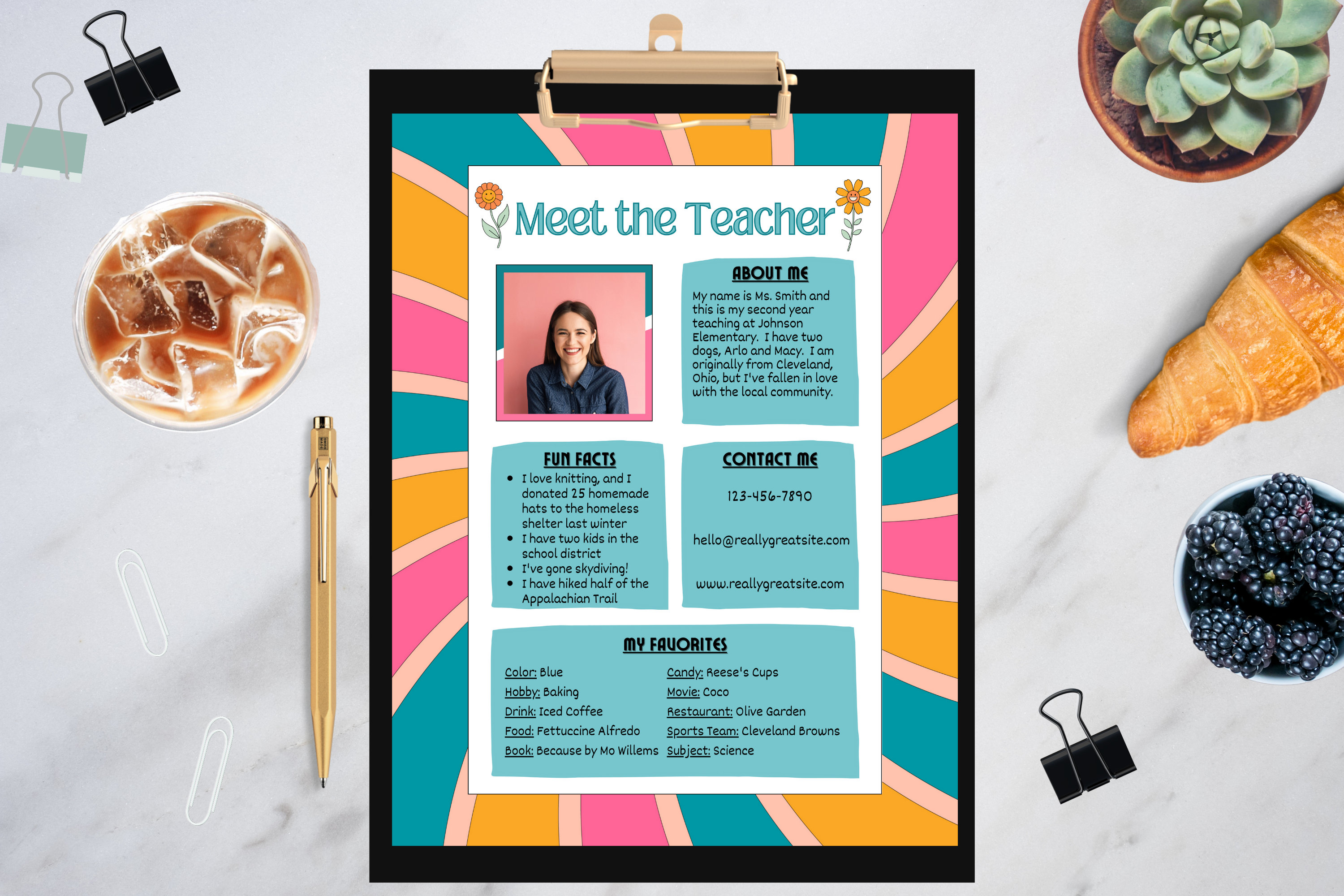 Meet the Teacher Letter Editable Retro Boho First Day of School Teacher ...