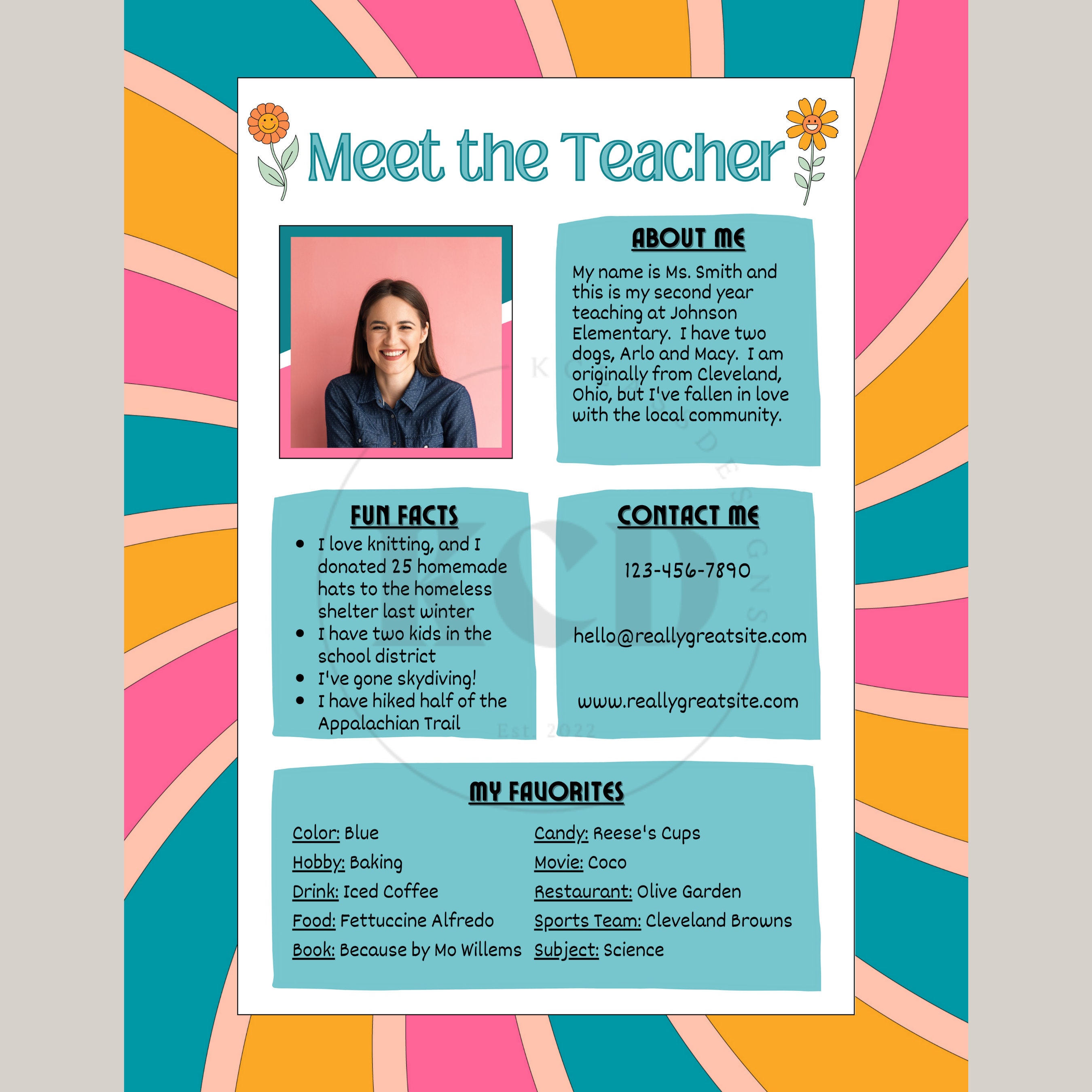 Meet the Teacher Letter Editable Retro Boho First Day of School Teacher ...