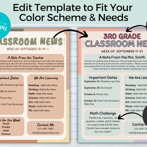 Editable Classroom Newsletter | Midcentury Modern | Boho | Customizable ...